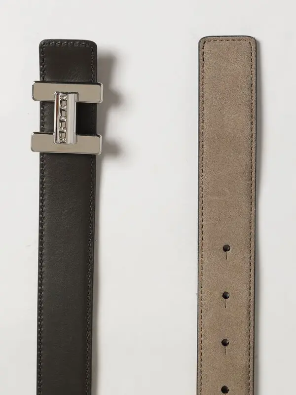 Hogan Reversible Calf Leather Belt With H Monogram Buckle