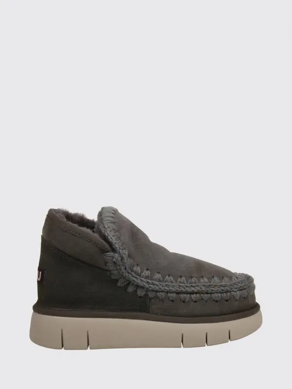 Mou Eskimo Bounce Suede Ankle Boots With Contrast Stitching