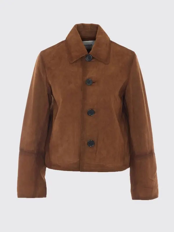 Zadig&Voltaire Lessa Suede Leather Shirt Jacket With Classic Collar
