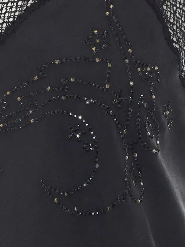 Zadig&Voltaire Crystal-embroidered Silk And Lace Evening Top