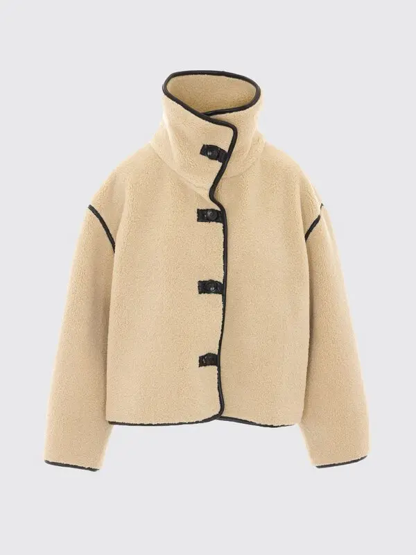 ELEH Single-breasted Short Coat In Technical Fabric With Funnel Neck