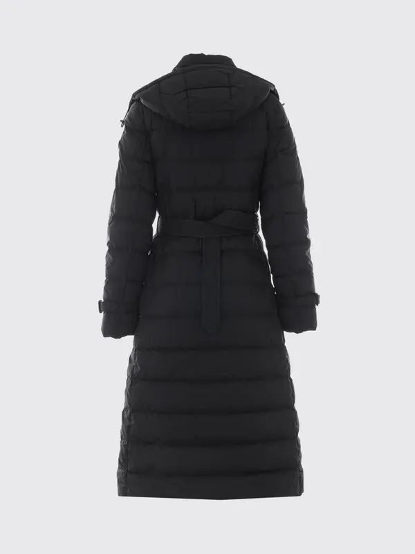 Burberry Double-breasted Long Puffer Coat In Technical Fabric With Detachable Hood