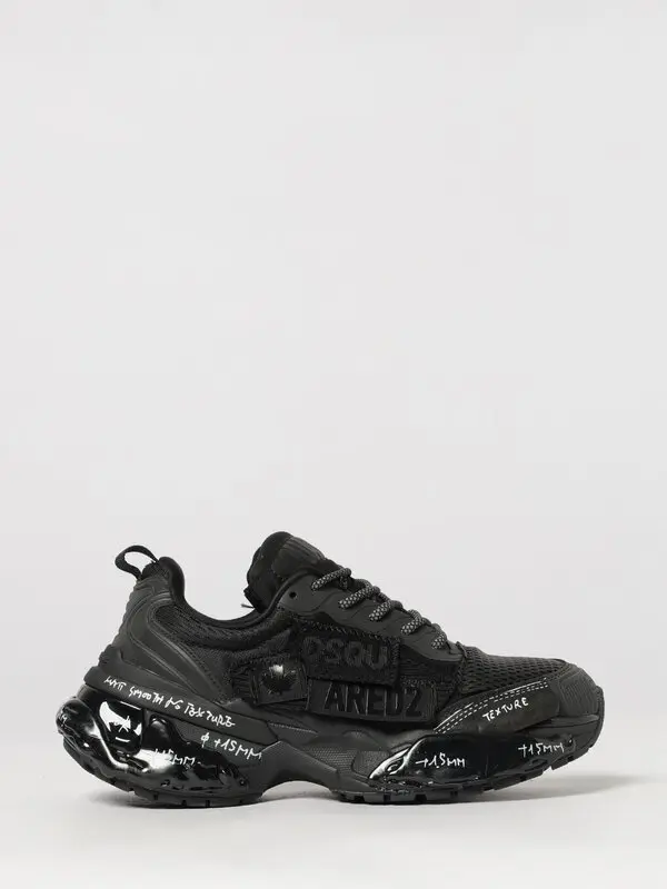Dsquared2 Faster Low-top Sneakers With Slogan Print And Notched Sole