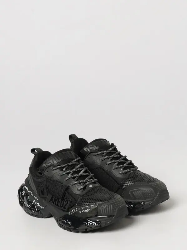 Dsquared2 Faster Low-top Sneakers With Slogan Print And Notched Sole