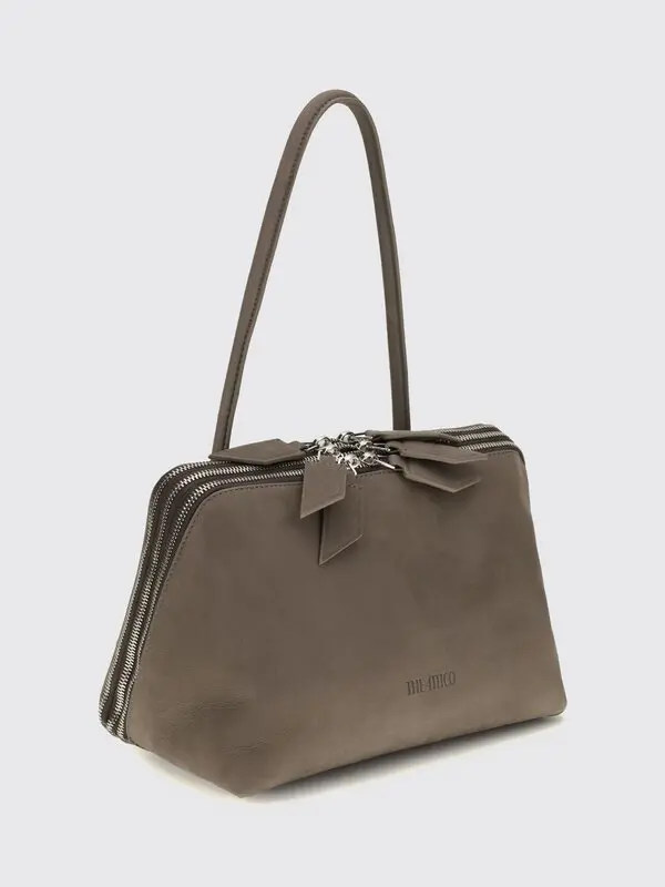 Attico Nubuck Shoulder Bag With Tubular Handle And Zip Closure