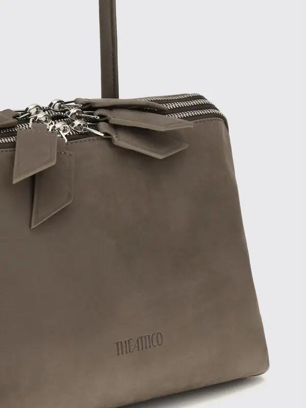 Attico Nubuck Shoulder Bag With Tubular Handle And Zip Closure