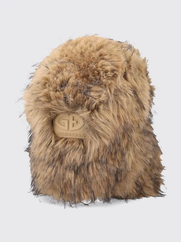 Goldbergh Bi Faux Fur Aviator Hat With Embroide Logo - Beige