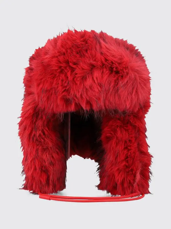 Goldbergh Bi Faux Fur Aviator Hat With Embroide Logo - Red