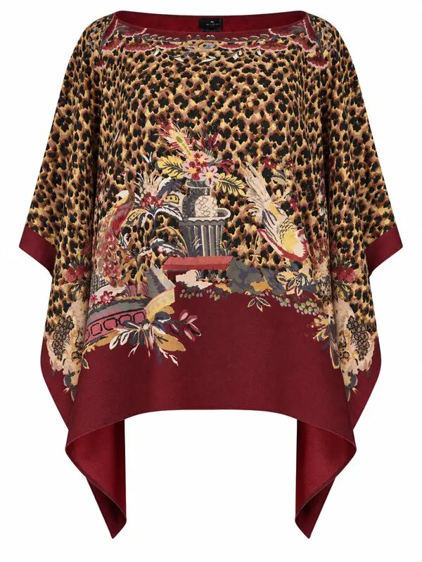 Etro Top Poncho Con Stampa