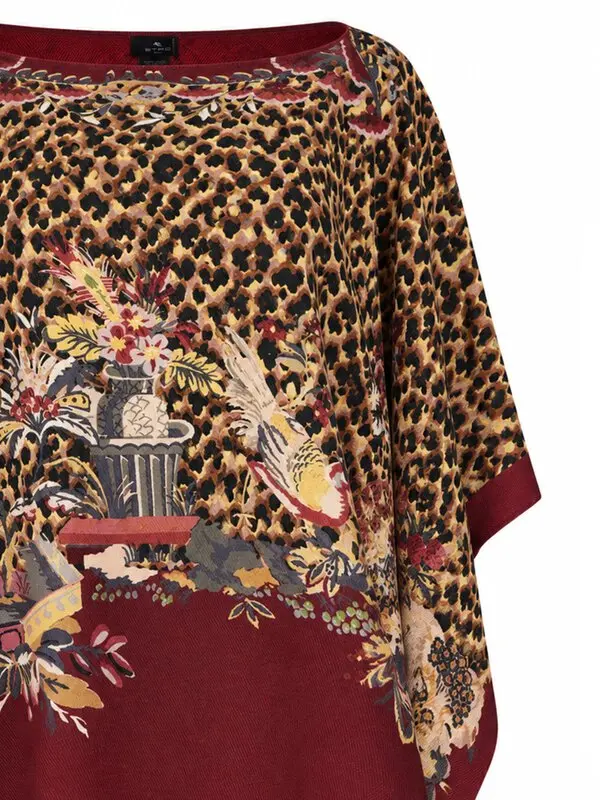 Etro Top Poncho Con Stampa