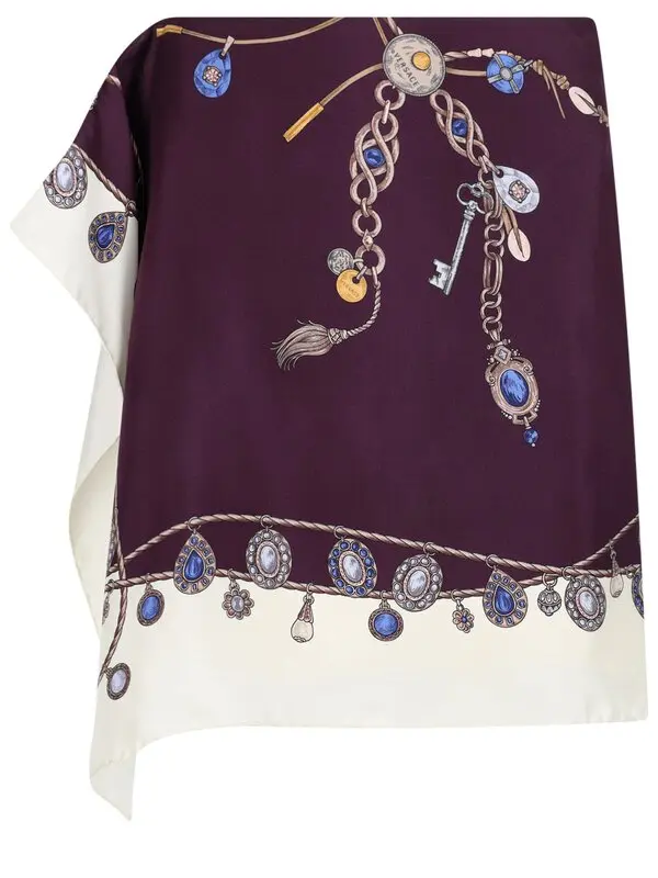 Versace Minigonna In Twill Di Seta - Purple