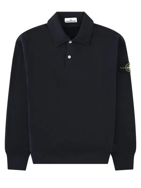 Stone Island Felpa Oversize Con Colletto Polo