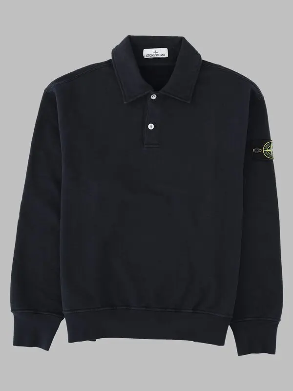 Stone Island Felpa Oversize Con Colletto Polo