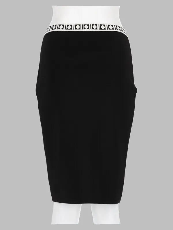 Versace Gonna Midi Jacquard Con Logo - Black