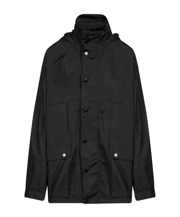 A.p.c. Valery Hooded Press-stud Coat - Black