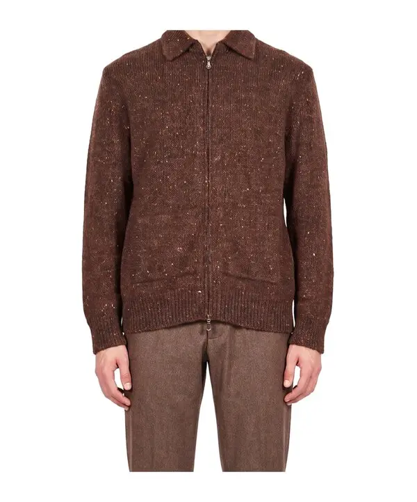 Eleventy Zip-up Flecked Sweater
