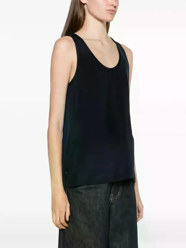 Max Mara Silk Crepe De Chine Top Ultramarine