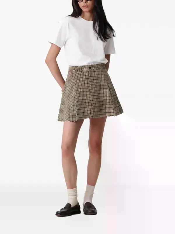 FORTELA Juno Houndstooth-pattern Mini Skirt
