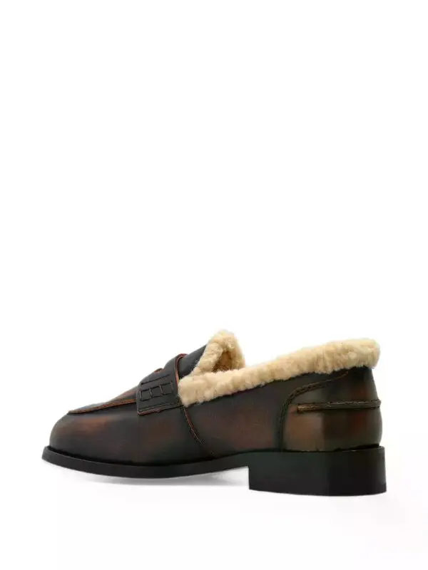 POSA Penny Fur Penny-slot Loafers