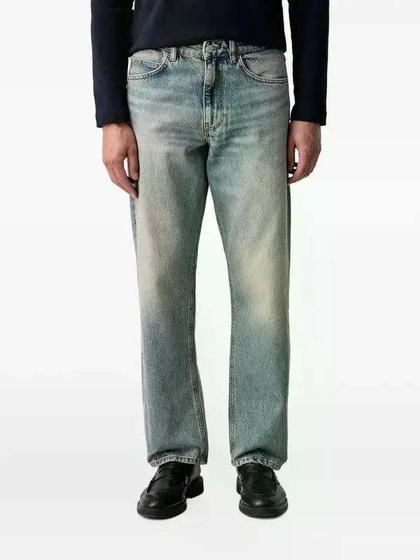 Sisley Washed-effect Wide-leg Jeans