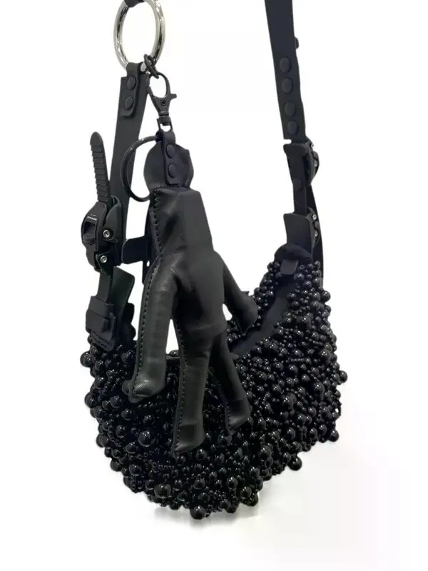 INNERRAUM Beaded-embellished Robot-charm Shoulder Bag