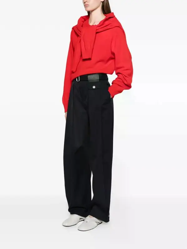 Loewe Trousers In Cotton And Silk - Black