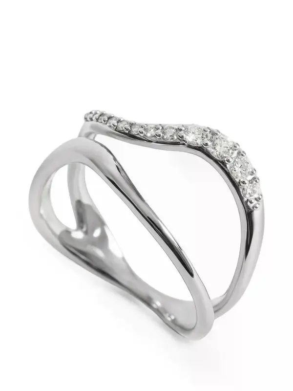 Monica Vinader Riva Pavé Diamond Wrap Ring - Silver