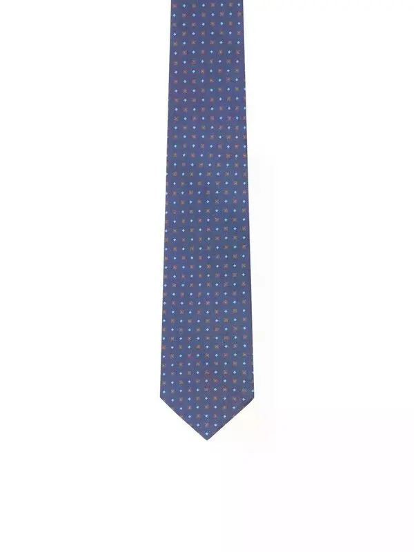 PERSONALITY Geometric-pattern Silk Tie