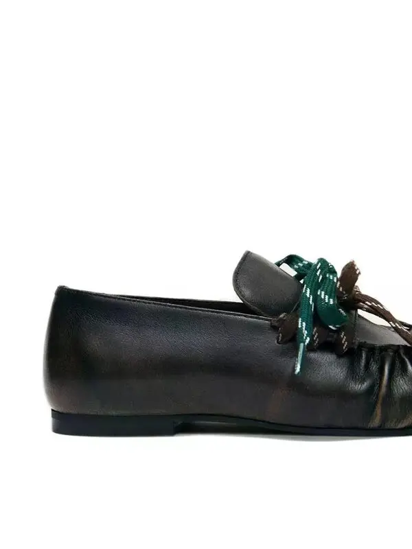 ALOHAS Aven Leather Ruched Loafers