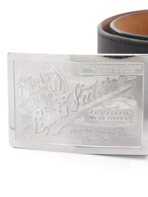 LOUIS VUITTON 2004 Plaque-buckle Leather Belt