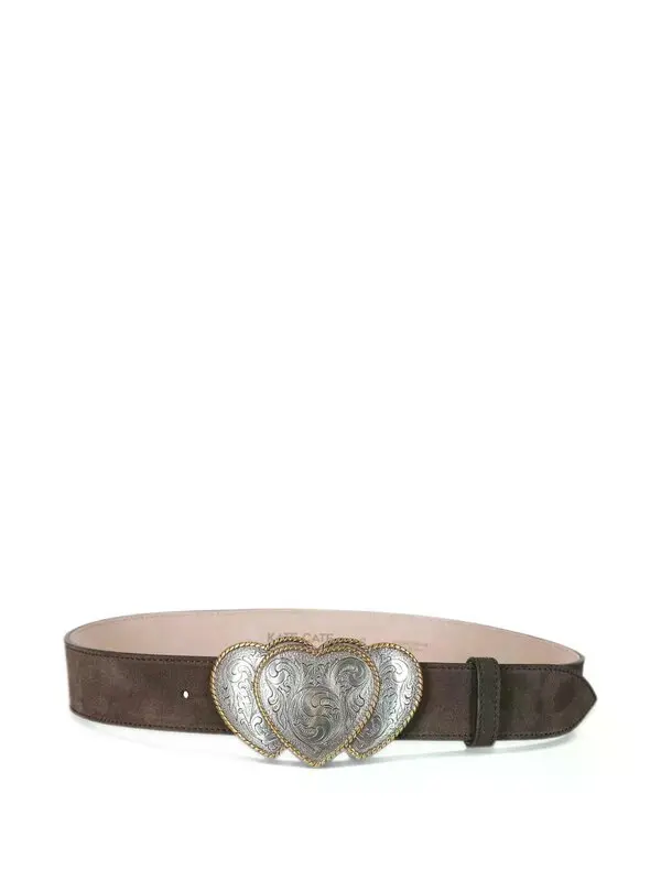 KATE CATE Queen Of Hearts Suede Belt - Brown