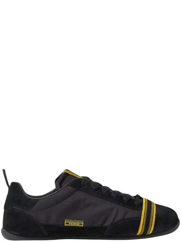 Fendi Wrap Suede And Fabric Low-top Trainers
