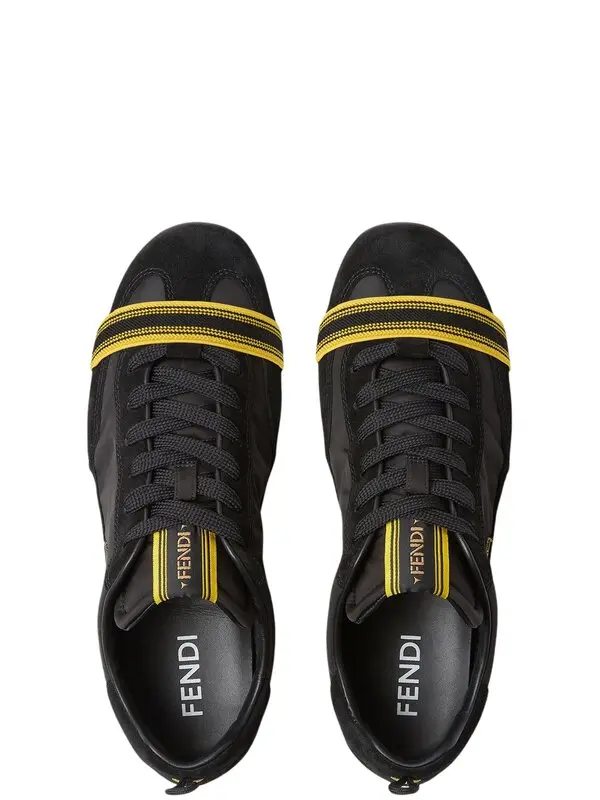 Fendi Wrap Suede And Fabric Low-top Trainers