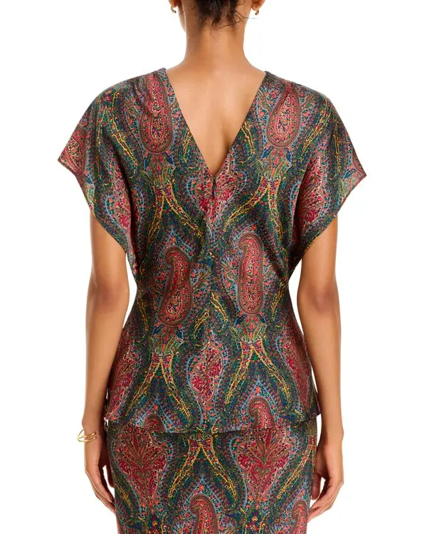 Veronica Beard Redgrave Cowl Neck Short Sleeve Top