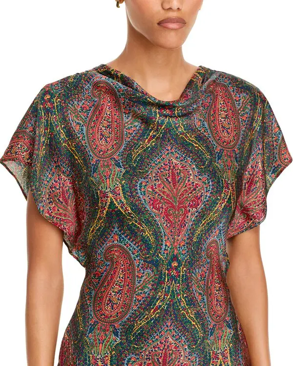 Veronica Beard Redgrave Cowl Neck Short Sleeve Top