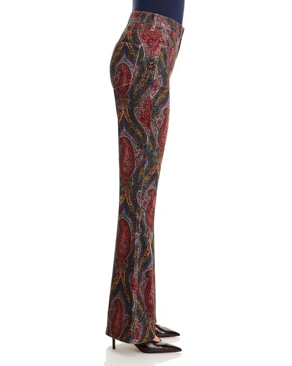 Veronica Beard Beverly High Rise Flare Jeans In Paisley Cord