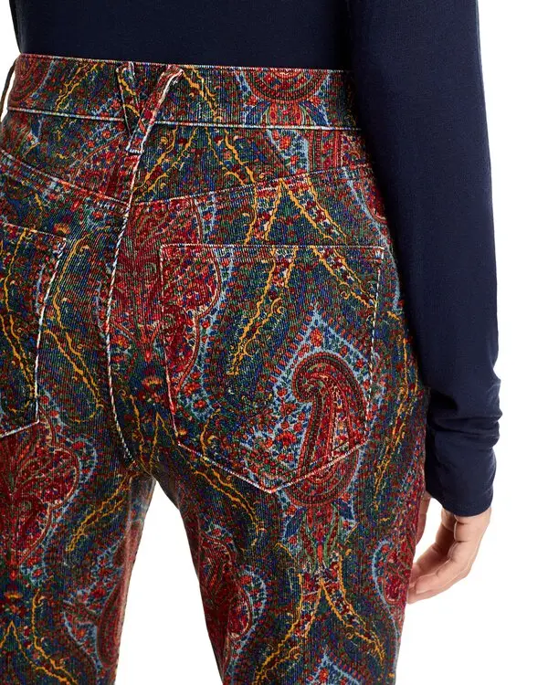 Veronica Beard Beverly High Rise Flare Jeans In Paisley Cord