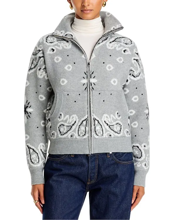 Line & Dot Rio Paisley Print Zip Sweater