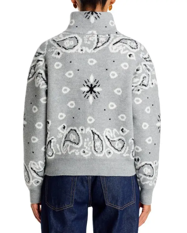 Line & Dot Rio Paisley Print Zip Sweater