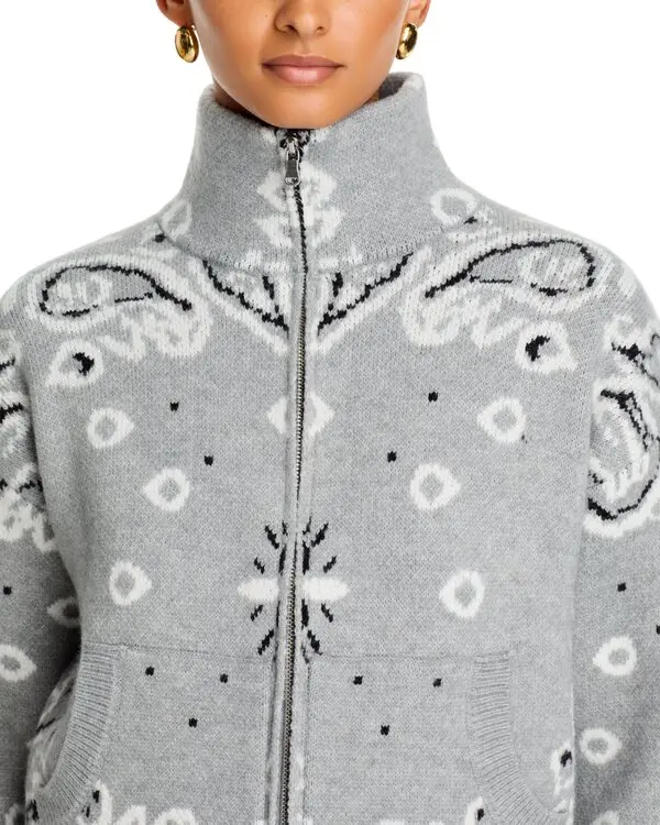 Line & Dot Rio Paisley Print Zip Sweater