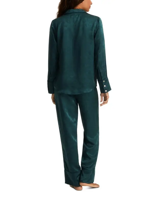 PETITE PLUME Silk Jacquard Pajama Pants Set