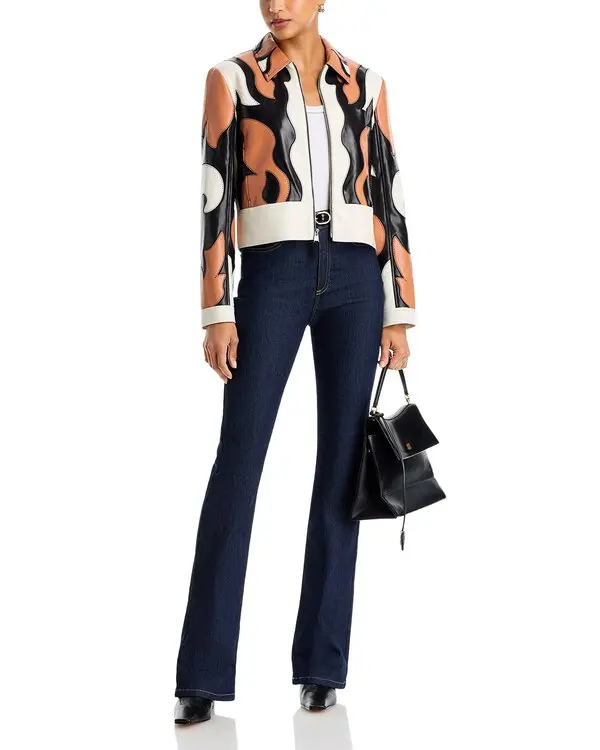 Cinq À Sept Mackie Cropped Colorblocked Jacket
