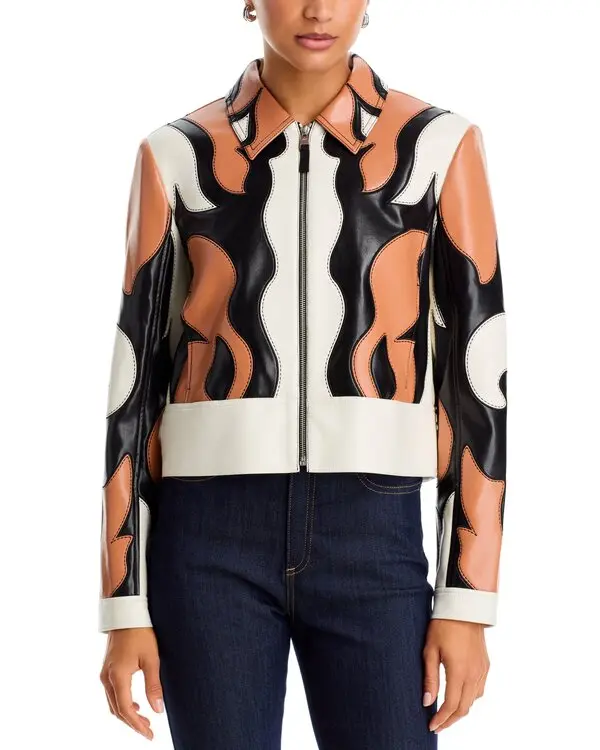Cinq À Sept Mackie Cropped Colorblocked Jacket