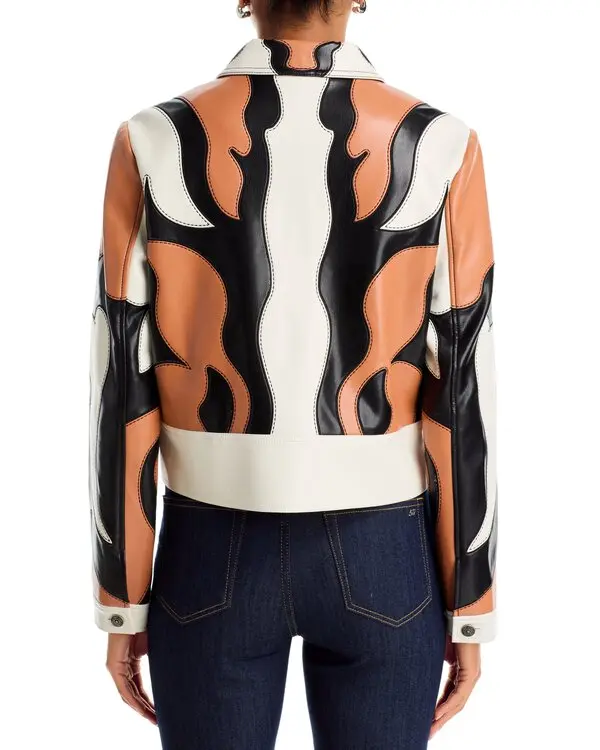 Cinq À Sept Mackie Cropped Colorblocked Jacket