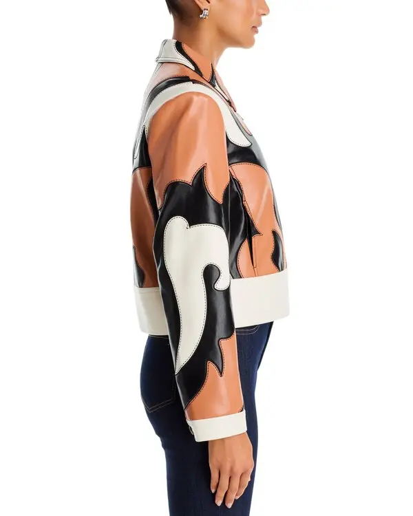 Cinq À Sept Mackie Cropped Colorblocked Jacket