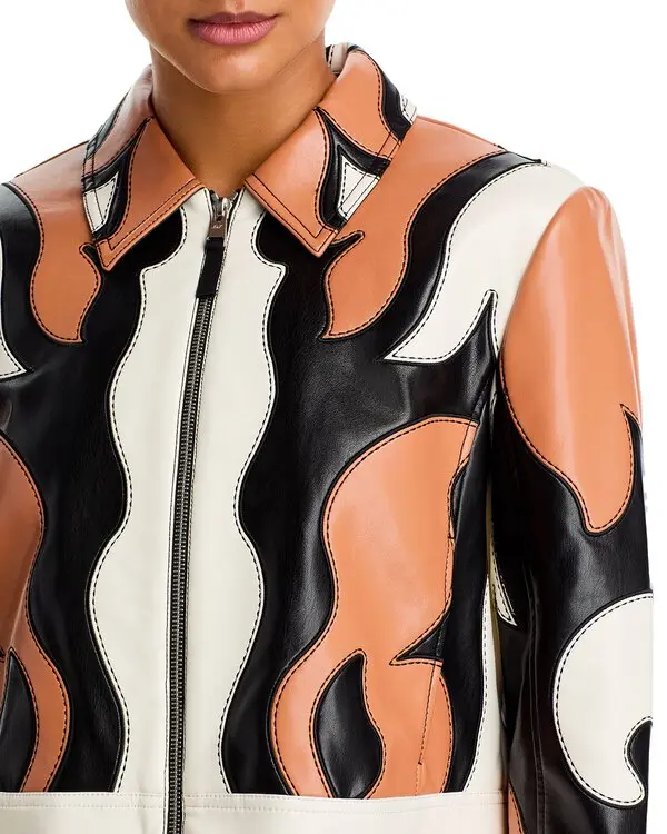 Cinq À Sept Mackie Cropped Colorblocked Jacket