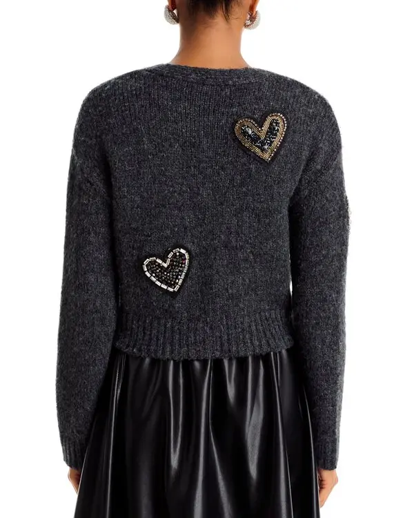Cinq À Sept Emily Wool Blend Embellished Cropped Cardigan