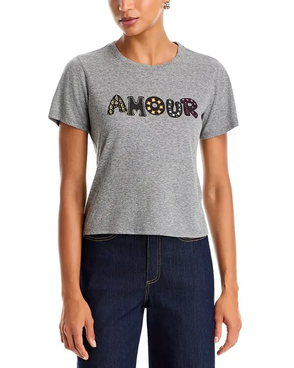 Cinq À Sept Amour Graphic Tee - Heather Grey/multi