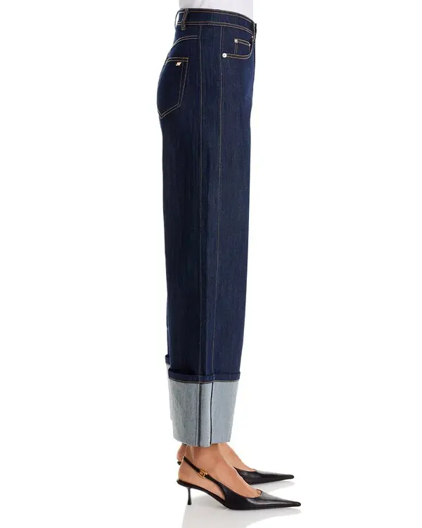 Cinq À Sept Cuffed Betsy High Rise Wide Leg Jeans