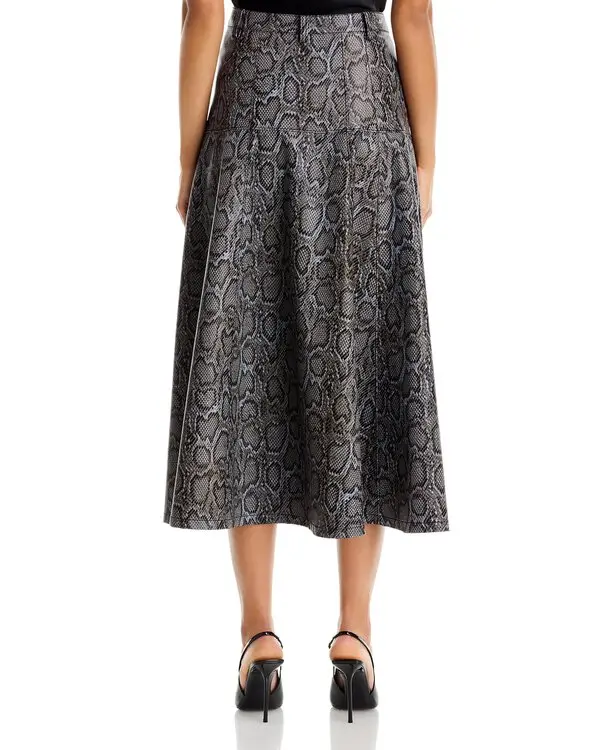 Cinq À Sept Veena Snake Print Midi Skirt